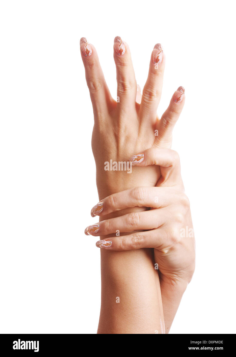 Woman hand winds around other Stock Photo - Alamy
