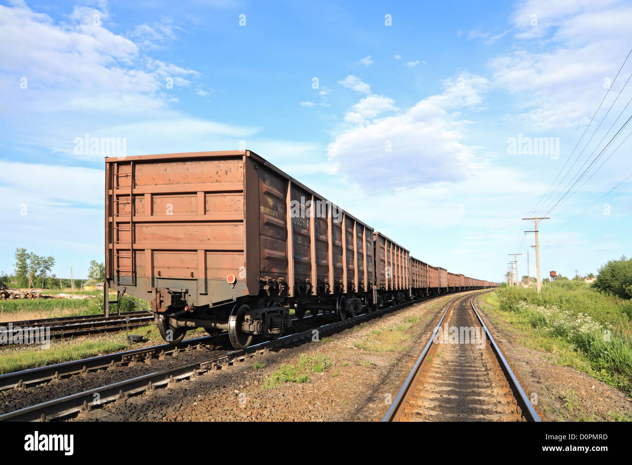 cargo railway coach Stock Photo - Alamy