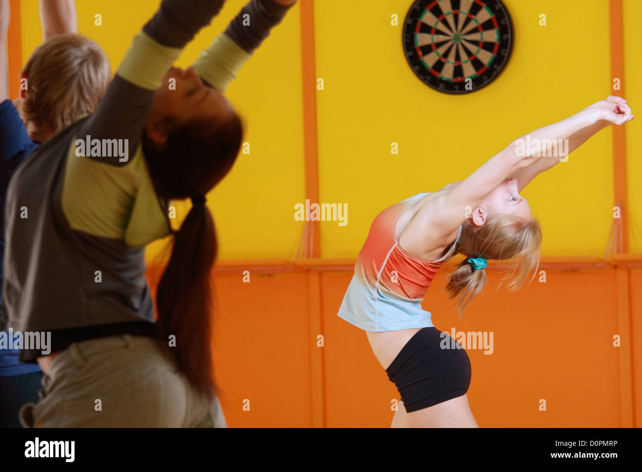 Blonde aerobics trainer Stock Photo - Alamy