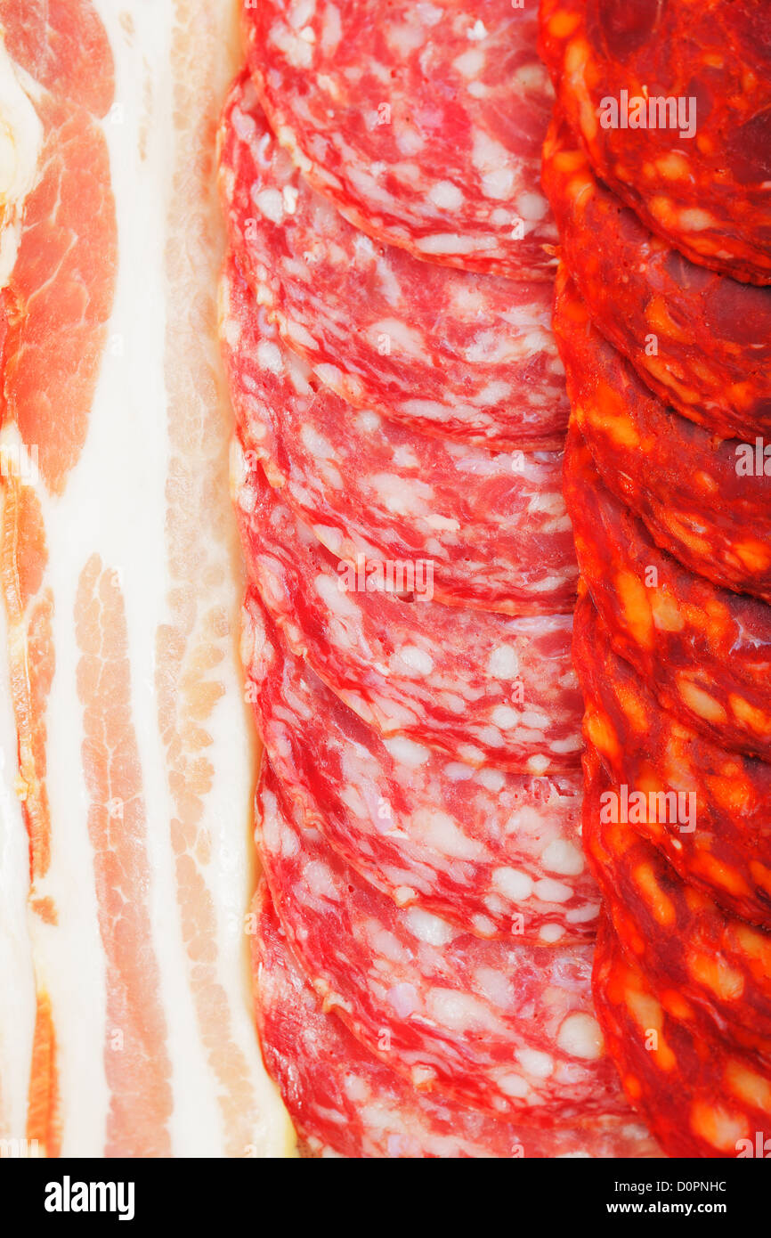 Various sliced meat products Stock Photo - Alamy