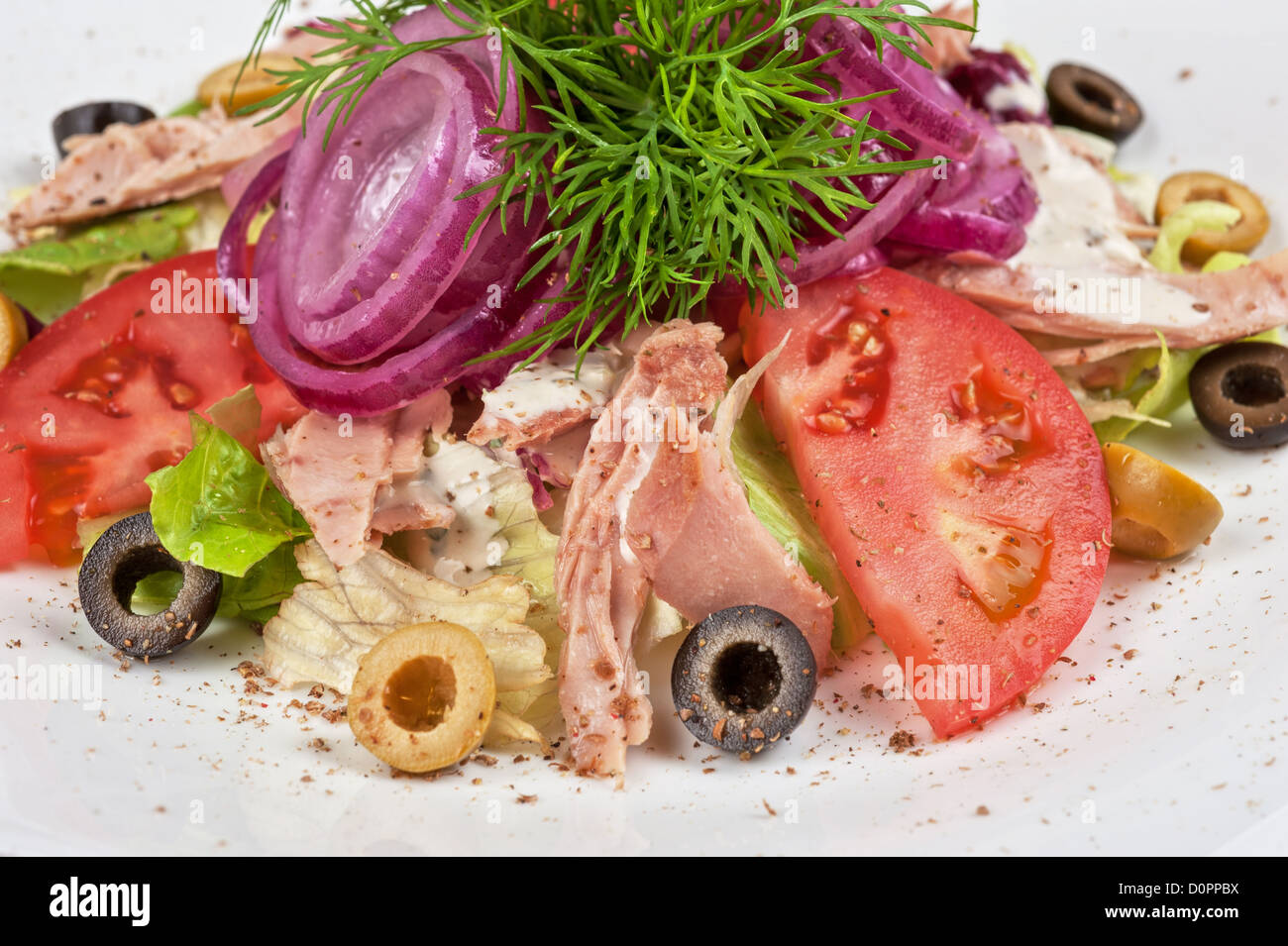 chicken meat filet salad Stock Photo - Alamy