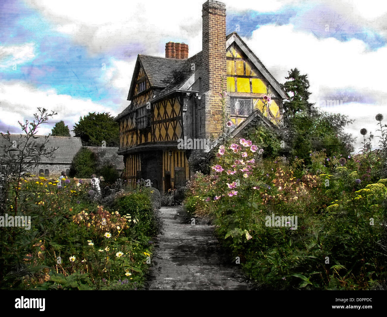 English country cottage gatehouse Stokesay Castle Edited to look like ...