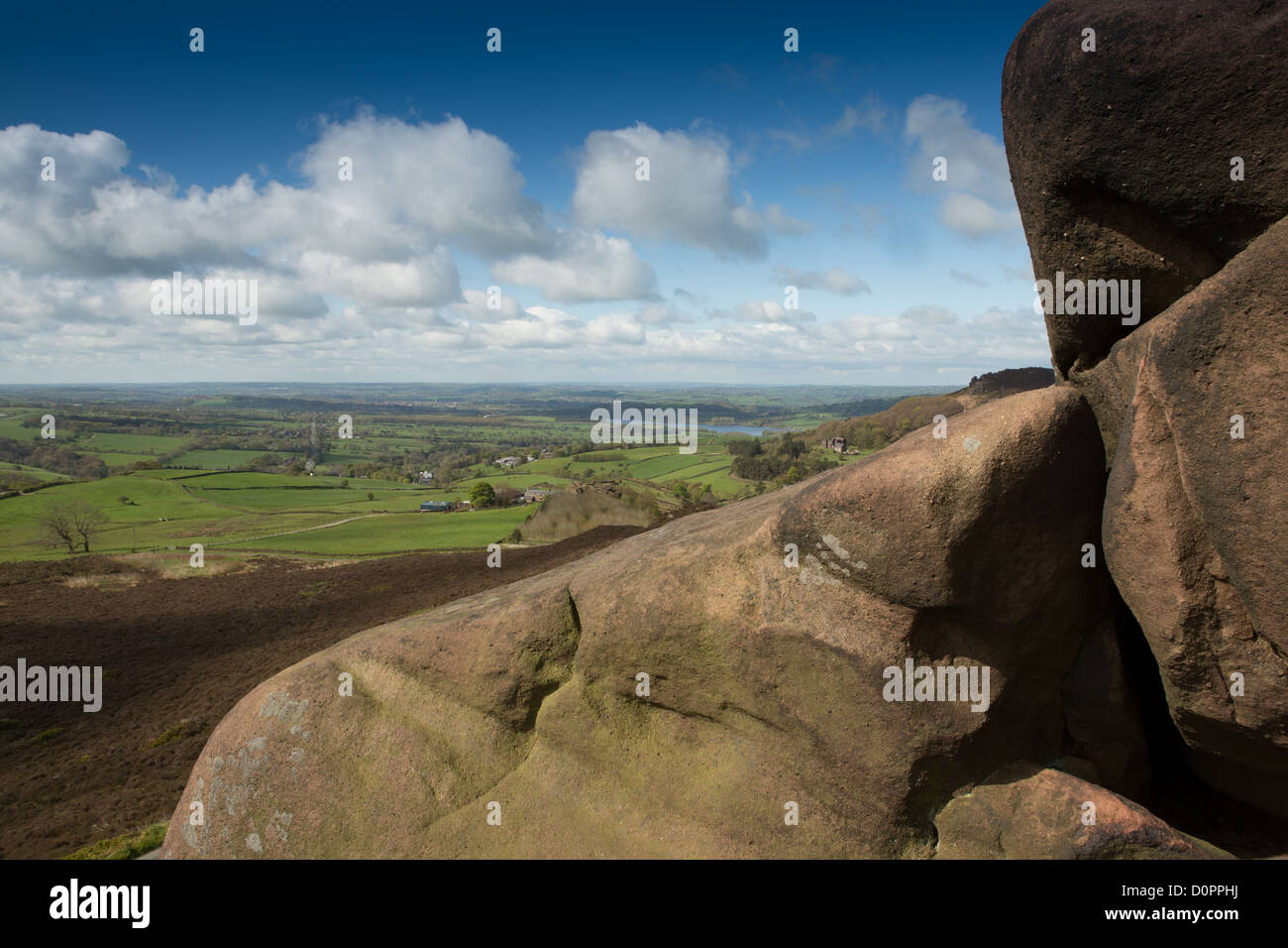 Ramshaw Rocks, a gritstone escarpment near The Roaches in the Peak ...