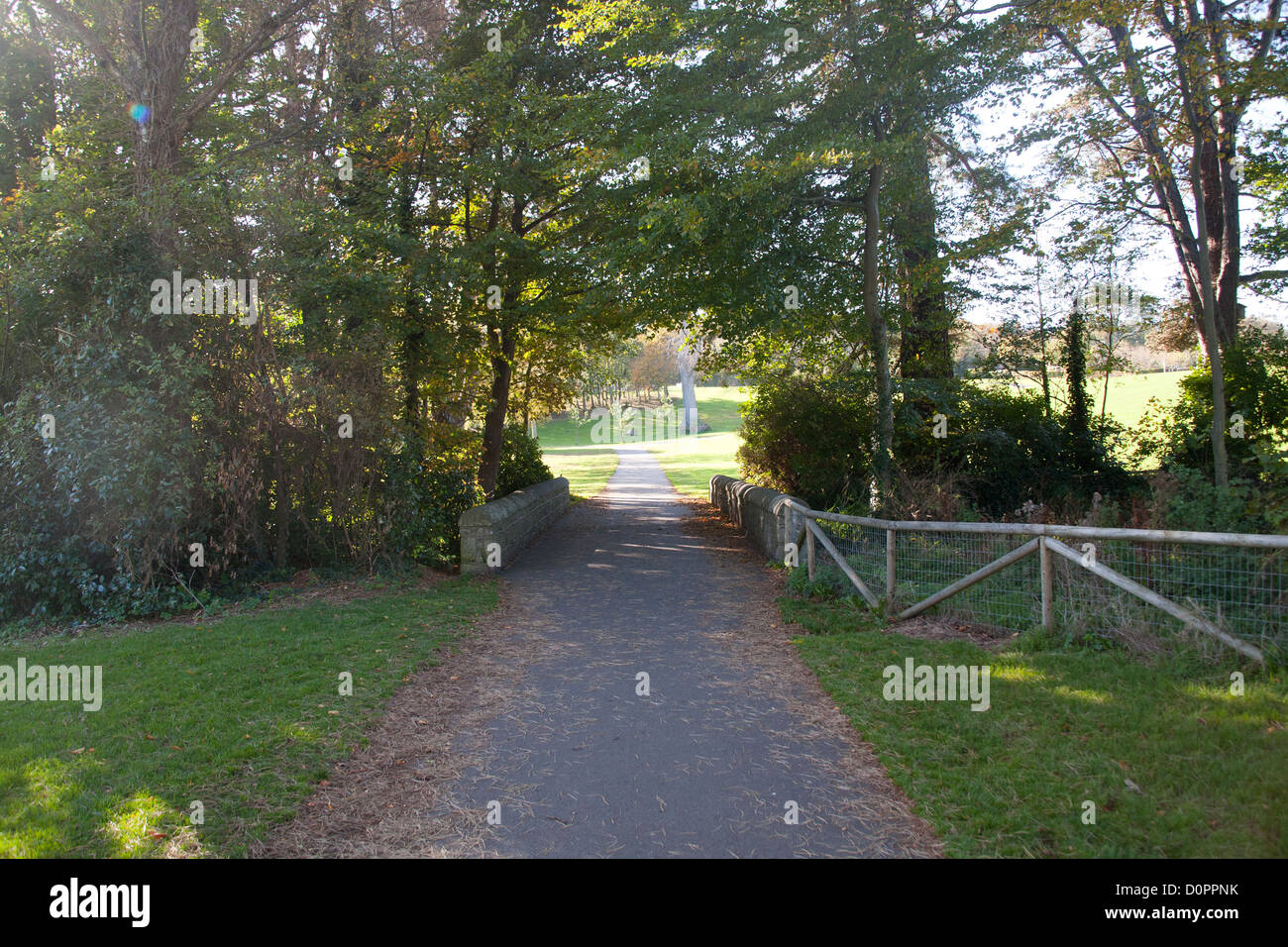 Empty path in Cabinteely Park Dublin Ireland Stock Photo - Alamy