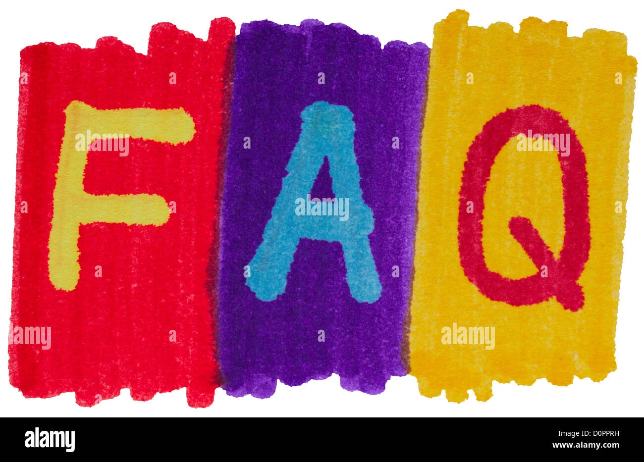 FAQ, frequently asked questions in bright colours Stock Photo - Alamy