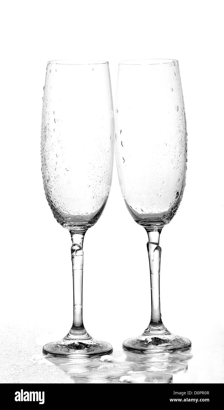 Two wine glasses bottle Black and White Stock Photos & Images - Alamy