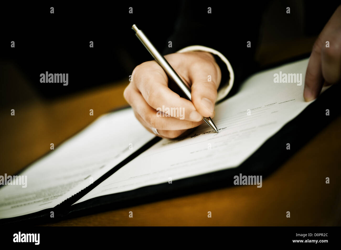 Signing fingers hi-res stock photography and images - Alamy