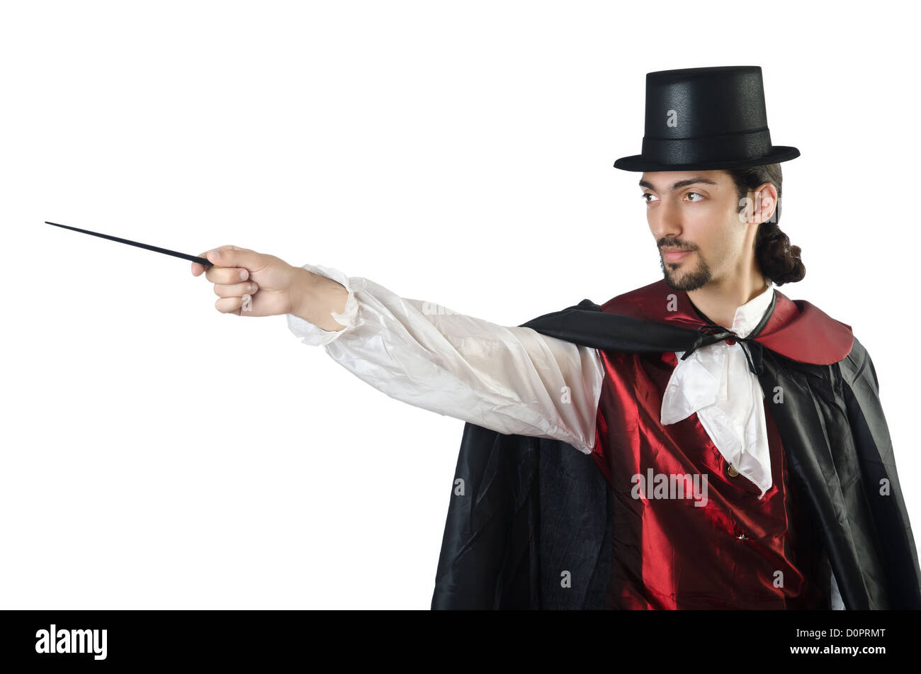 Magician doing tricks on white Stock Photo - Alamy