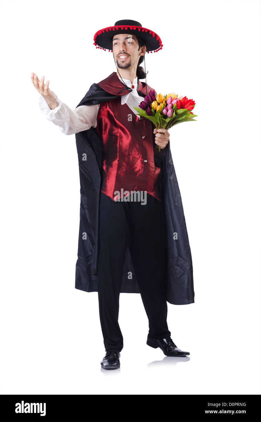 Romantic man isolated on white Stock Photo - Alamy