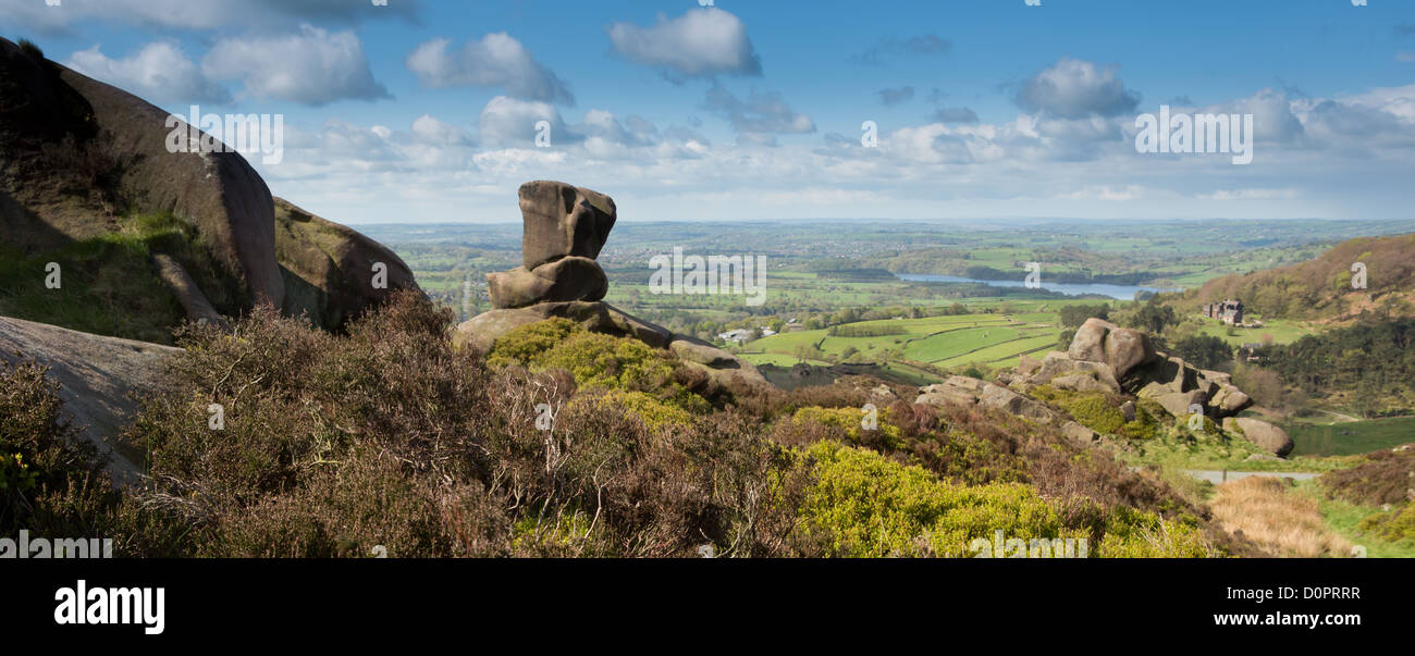 Ramshaw Rocks, a gritstone escarpment near The Roaches in the Peak ...