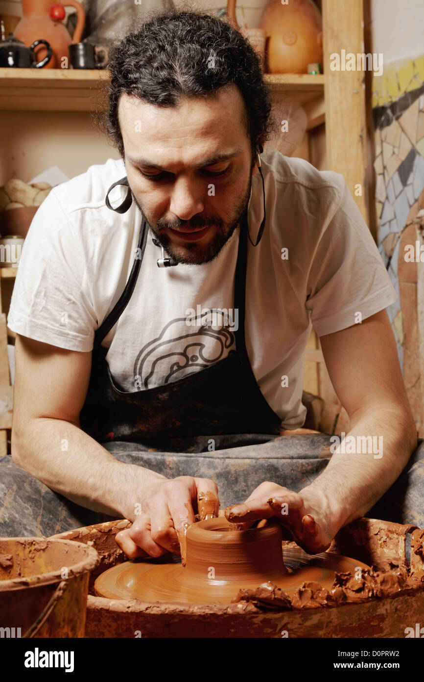 Potter at work Stock Photo - Alamy
