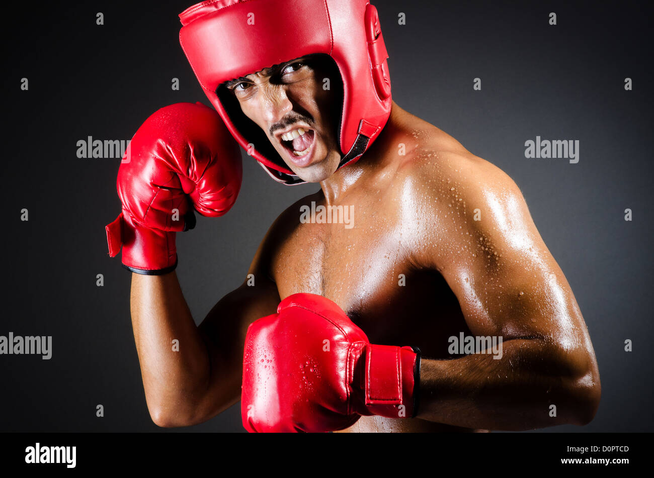 Muscular boxer in studio shooting Stock Photo - Alamy