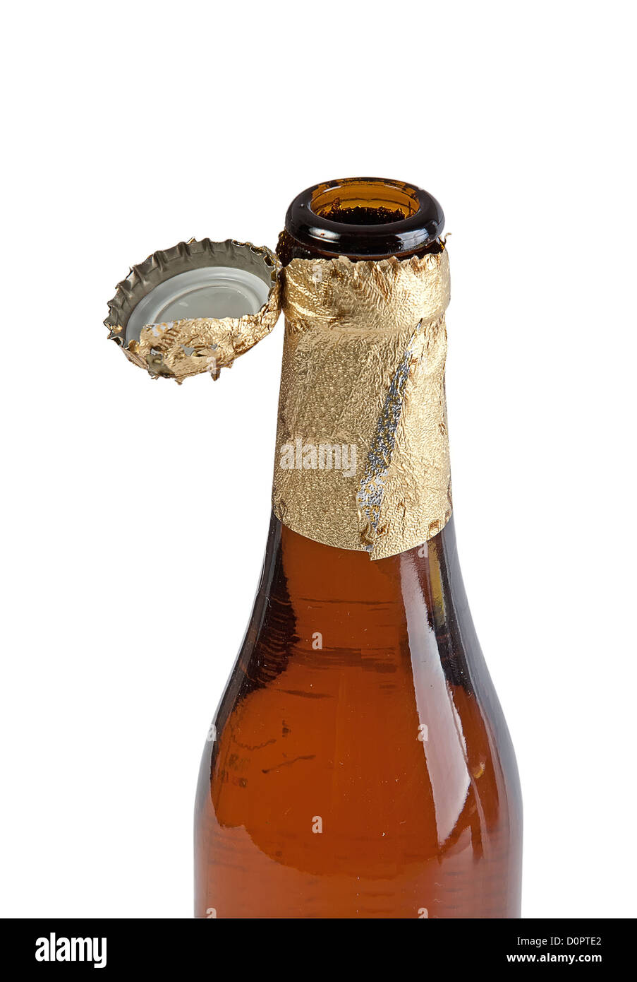 Open beer bottle with cover Stock Photo - Alamy