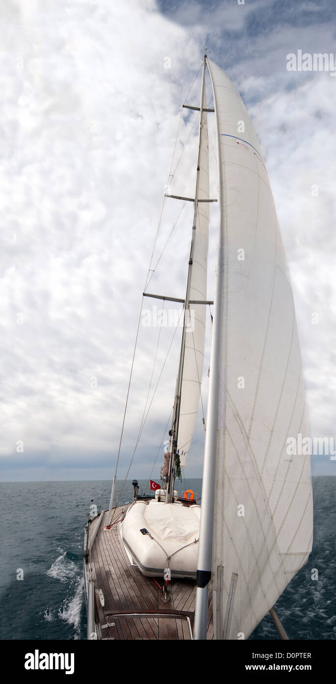 Front view of sailing boat Stock Photo - Alamy