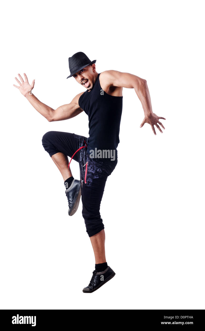 Muscular dancer isolated on white Stock Photo - Alamy