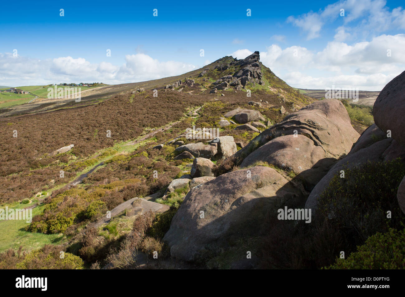 Ramshaw Rocks, a gritstone escarpment near The Roaches in the Peak ...