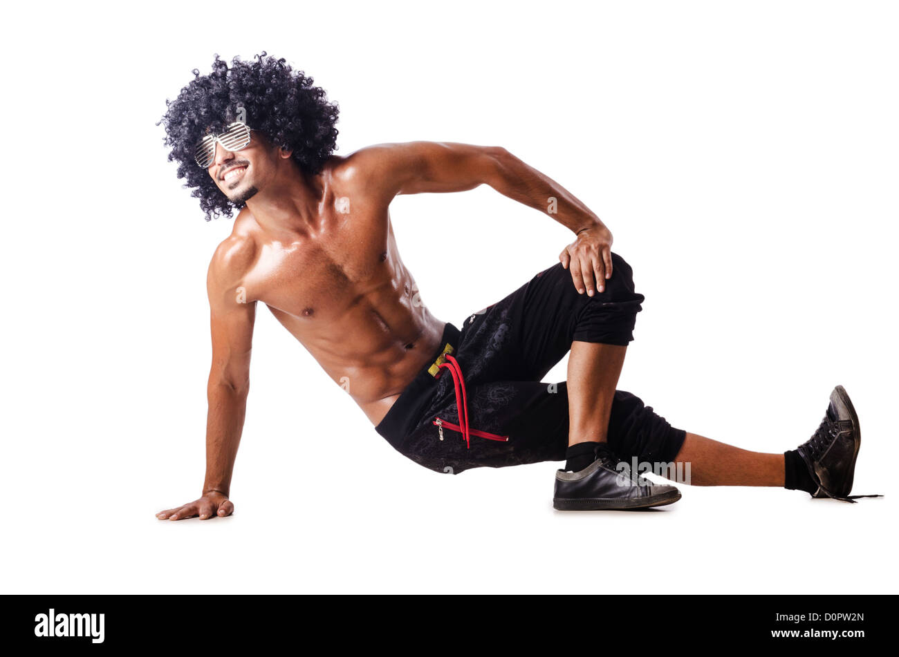 Muscular dancer isolated on white Stock Photo - Alamy