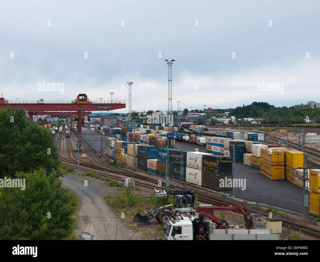 Alnabru goods terminal, Oslo Norway euro size containers stored for ...