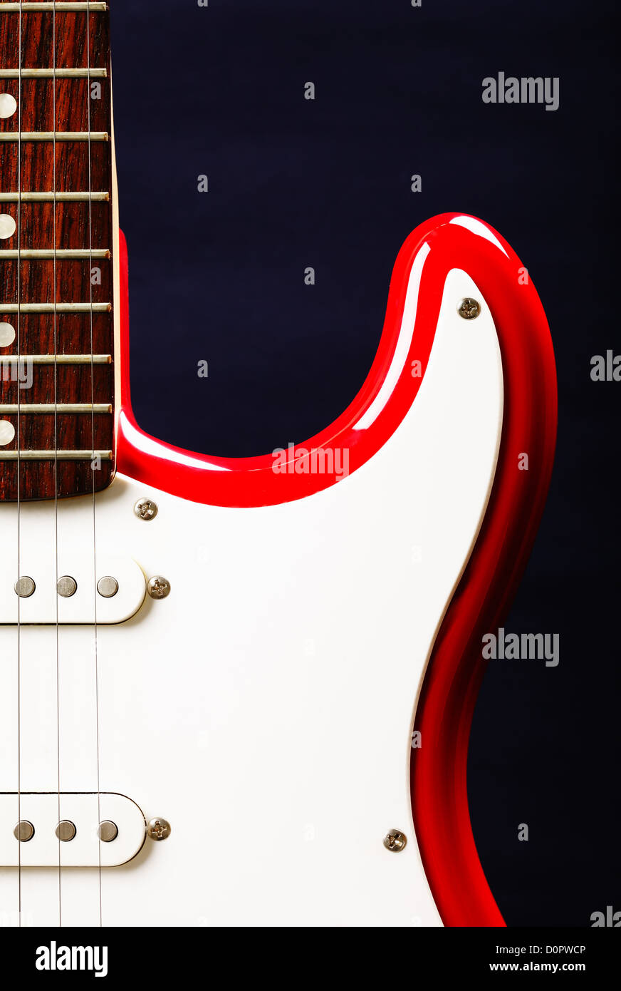 Red and white guitar Stock Photo - Alamy