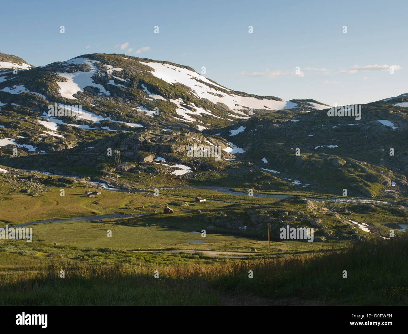 Evening mountain view at Hallingskeid, Hardangervidda Norway sunset ...