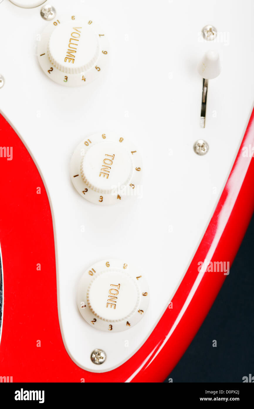 Guitar control knobs above view Stock Photo - Alamy
