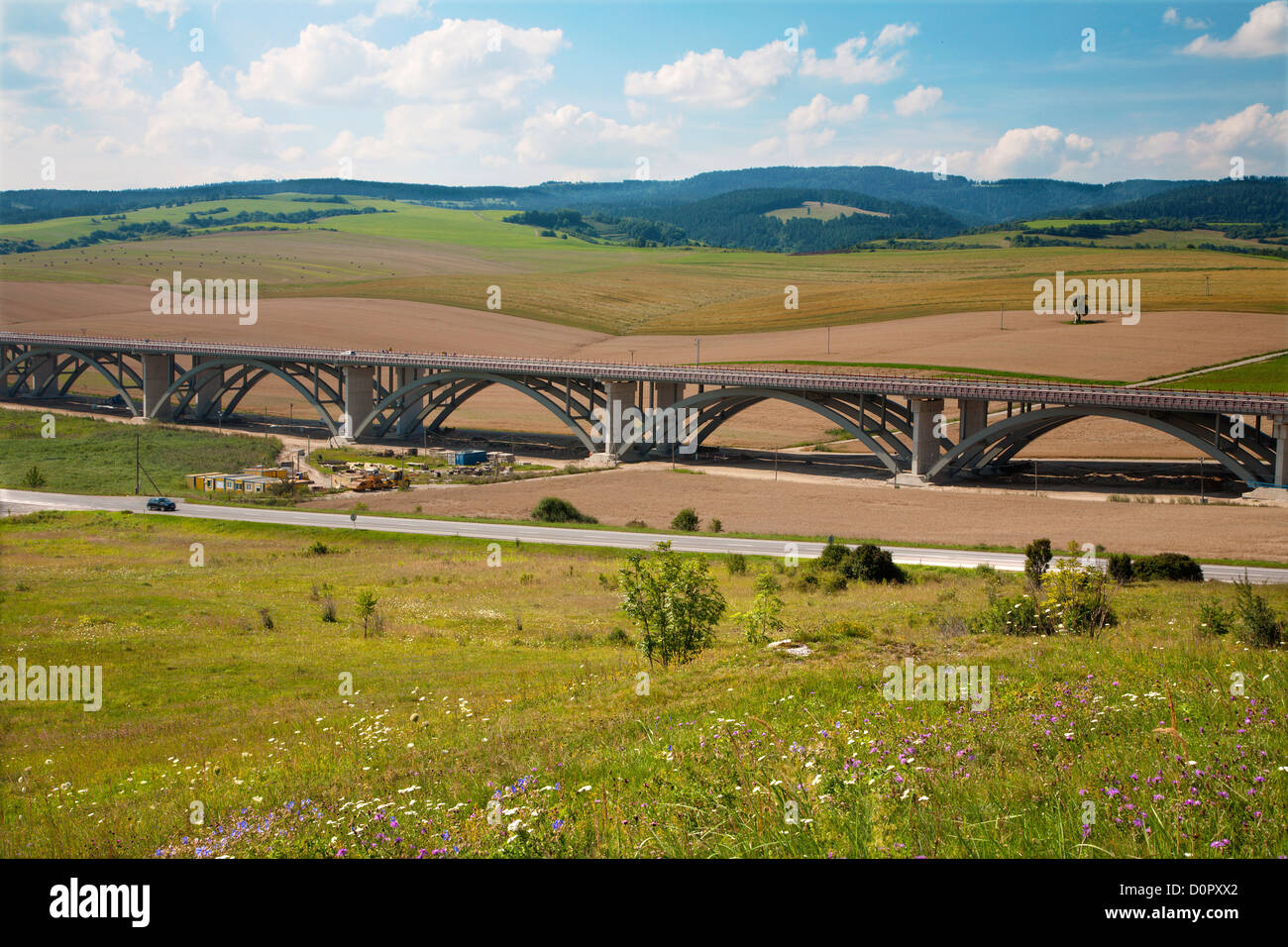 Slovakia - bridge of autostrada in the landscape Stock Photo - Alamy