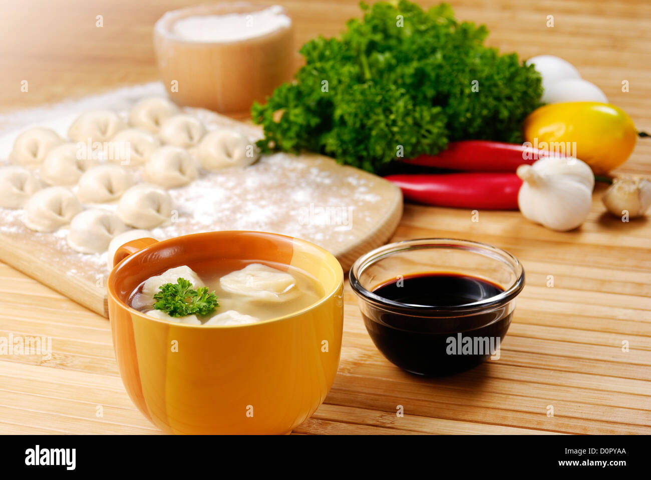Won ton hi-res stock photography and images - Alamy