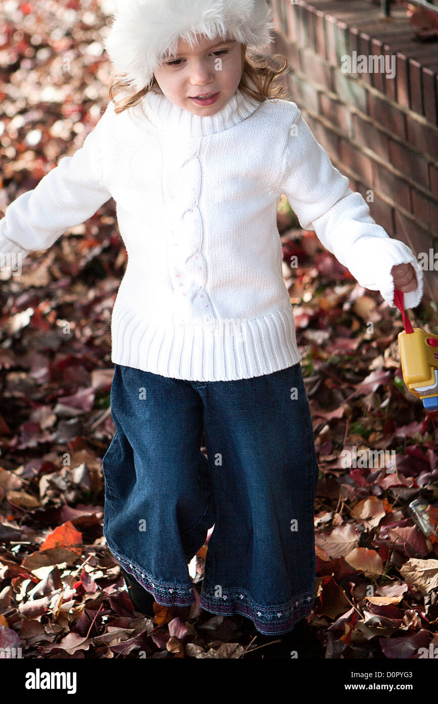 Walking through leaves on a Fall Day Stock Photo - Alamy