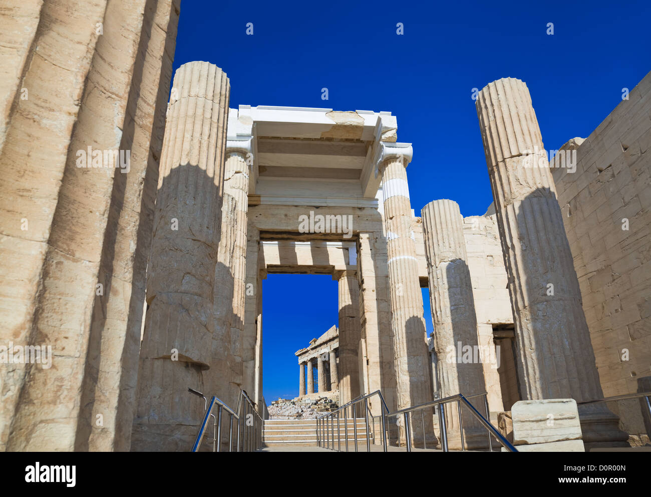 Entrance to Acropolis at Athens, Greece Stock Photo - Alamy