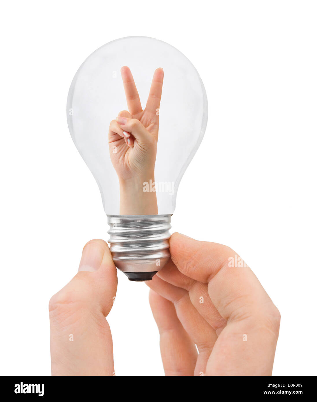 Illuminated hand sign Cut Out Stock Images & Pictures - Alamy
