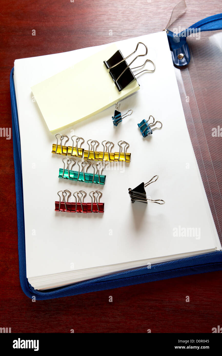 folder sheets and paper clips Stock Photo - Alamy