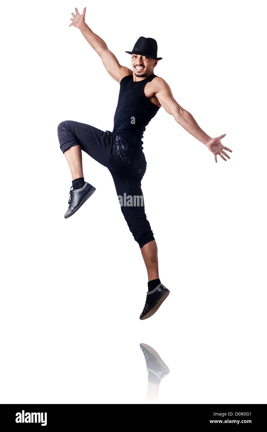Muscular dancer isolated on white Stock Photo - Alamy
