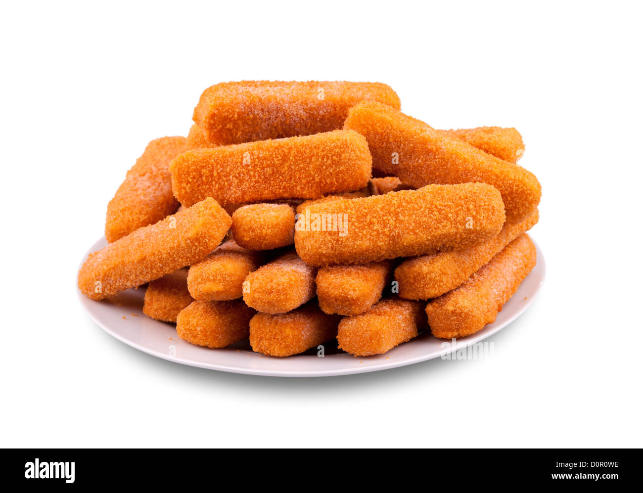 Fish fingers on a plate Stock Photo - Alamy