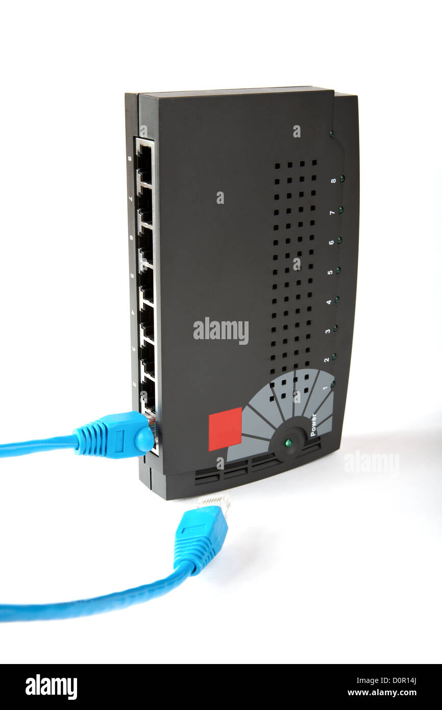 Router with connecting cord Stock Photo - Alamy