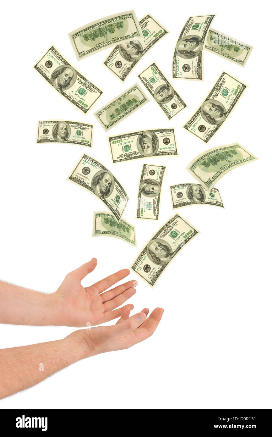 Money rain falling dollar Cut Out Stock Images & Pictures - Alamy