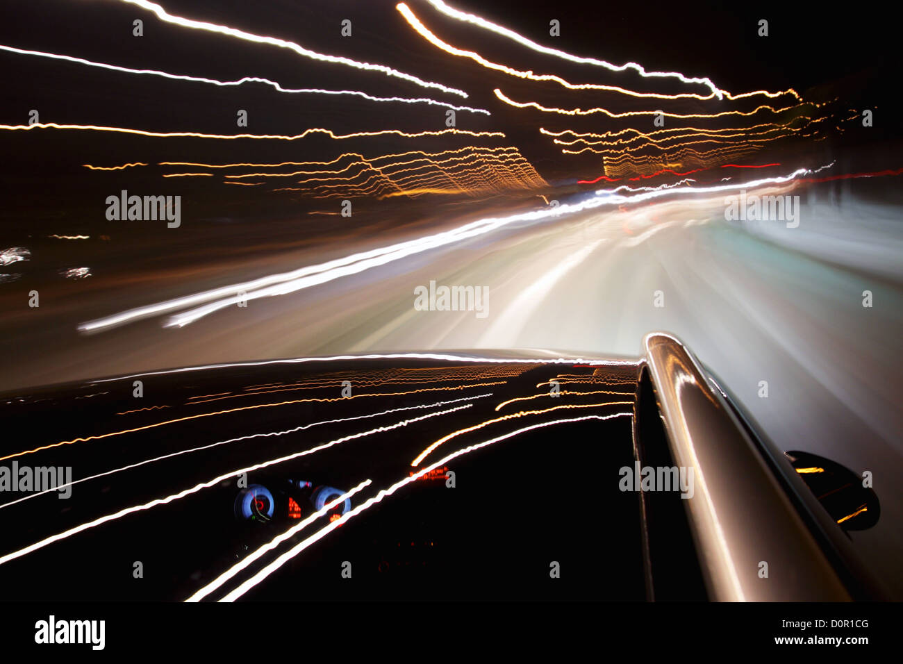 Night ride with camera on roof Stock Photo - Alamy