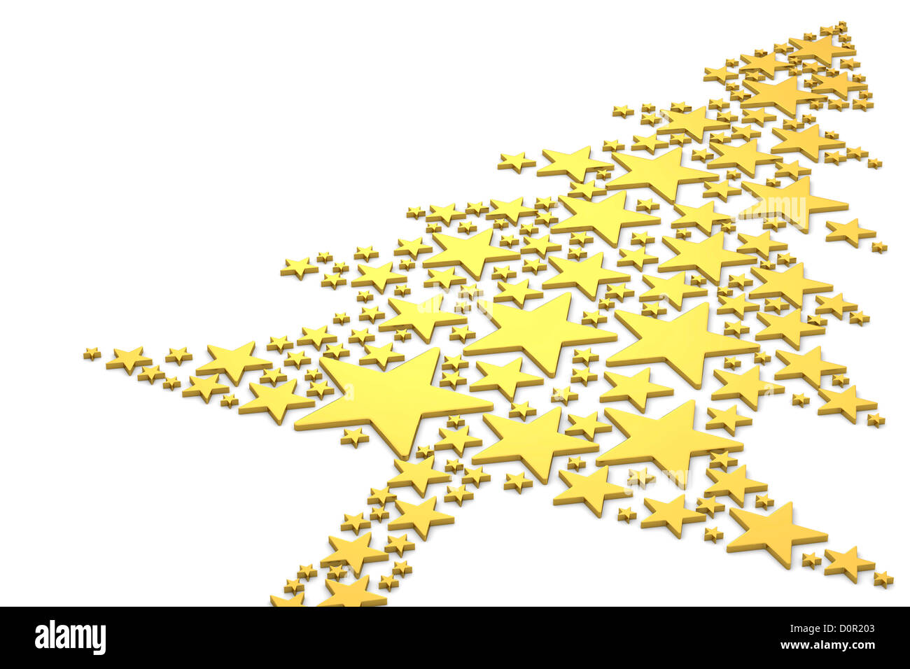 Christmas Tree made from golden stars background Stock Photo - Alamy