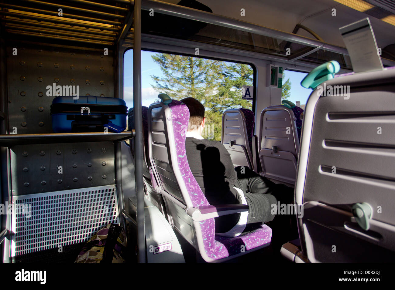 First Transpennine Express train railway carriage Stock Photo - Alamy