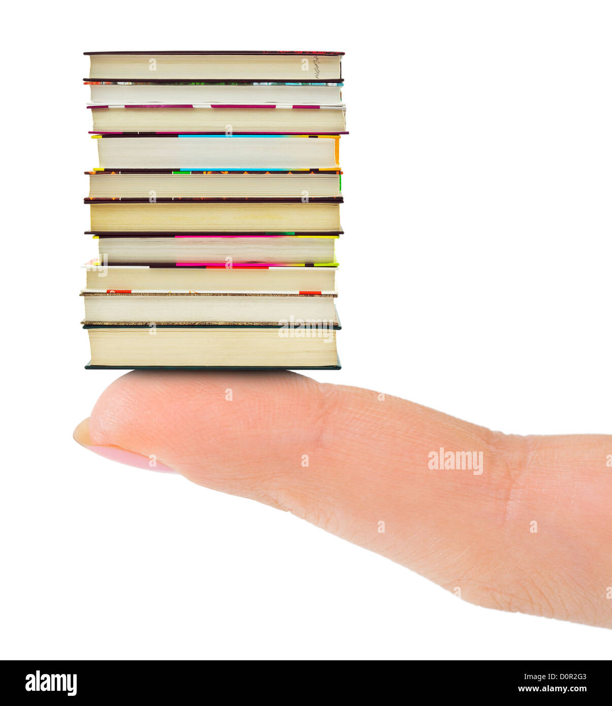 Finger and books Stock Photo - Alamy
