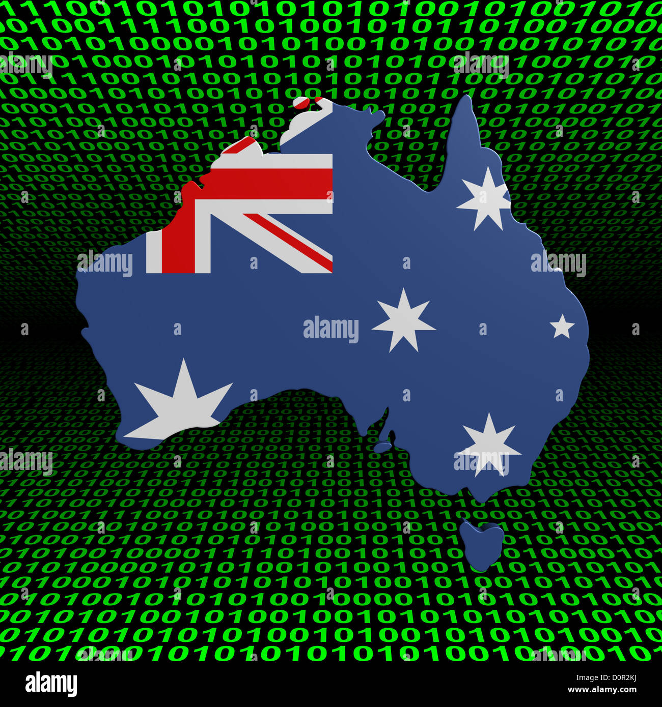 Australia map flag over binary background illustration Stock Photo - Alamy