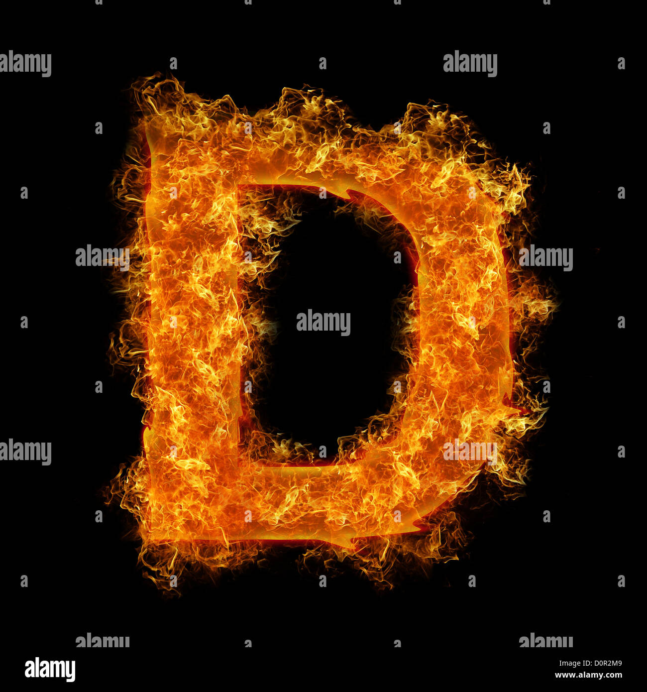 Fire letter D Stock Photo - Alamy