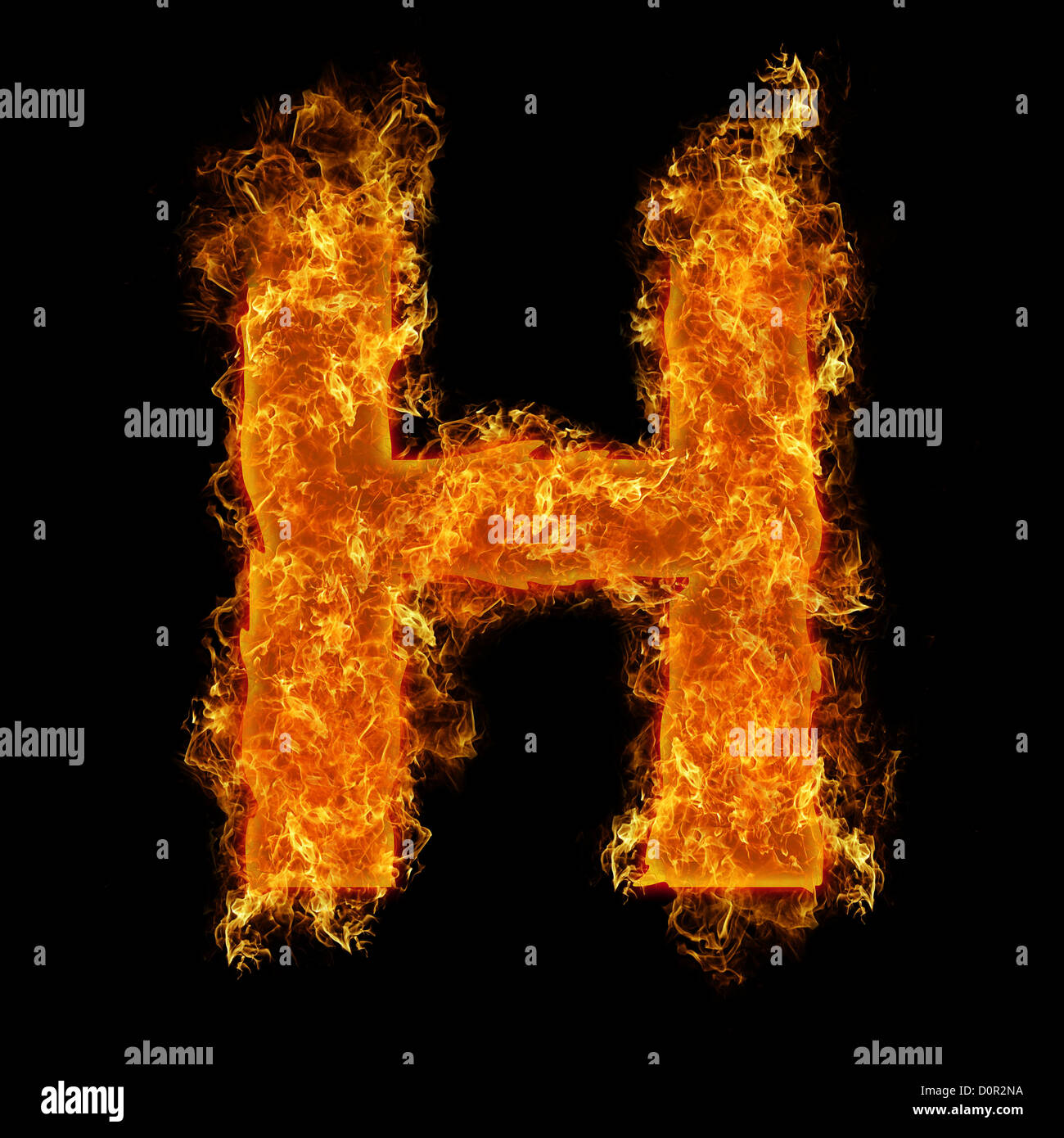 Fire letter H Stock Photo - Alamy