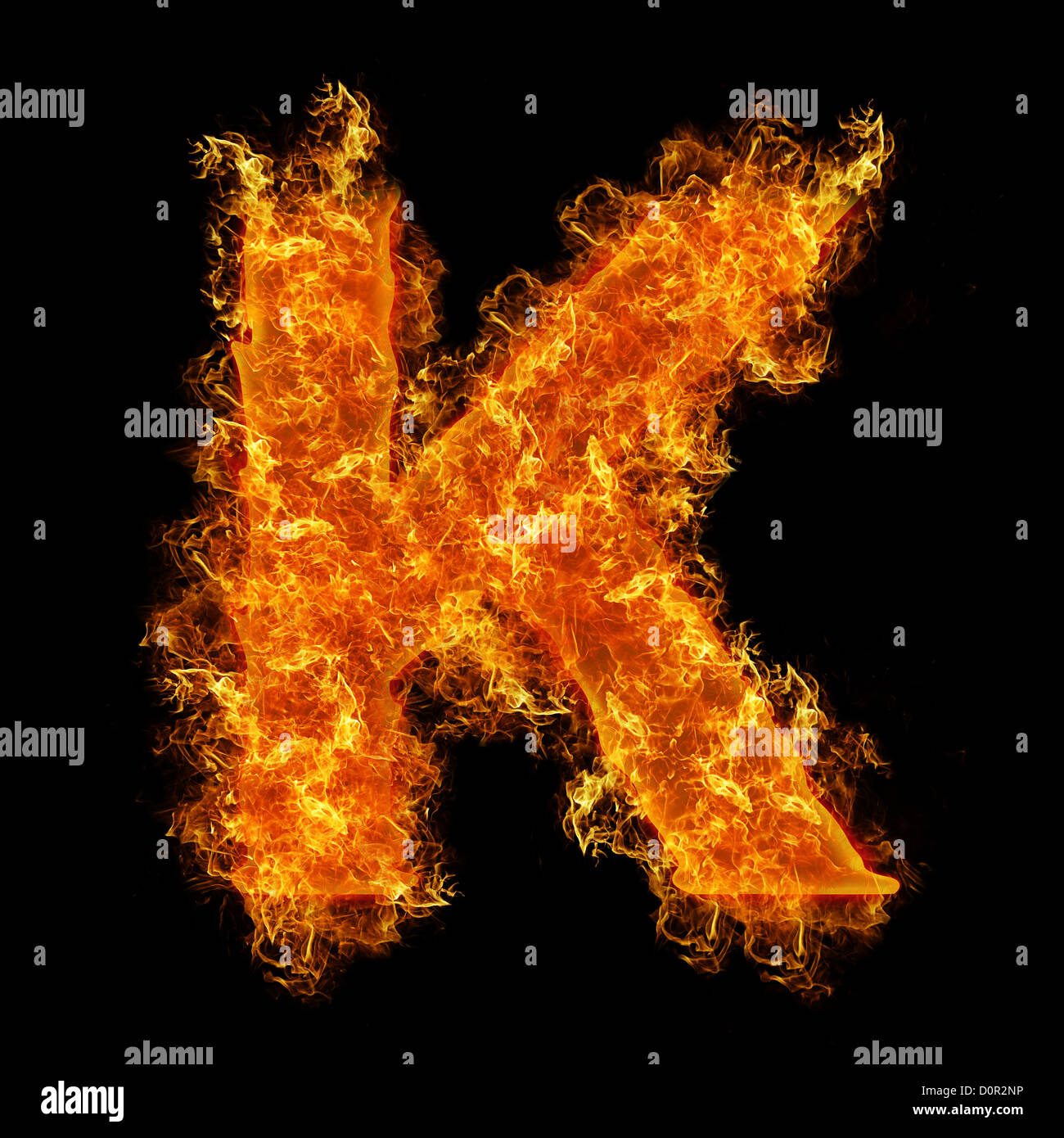 Fire letter K Stock Photo - Alamy