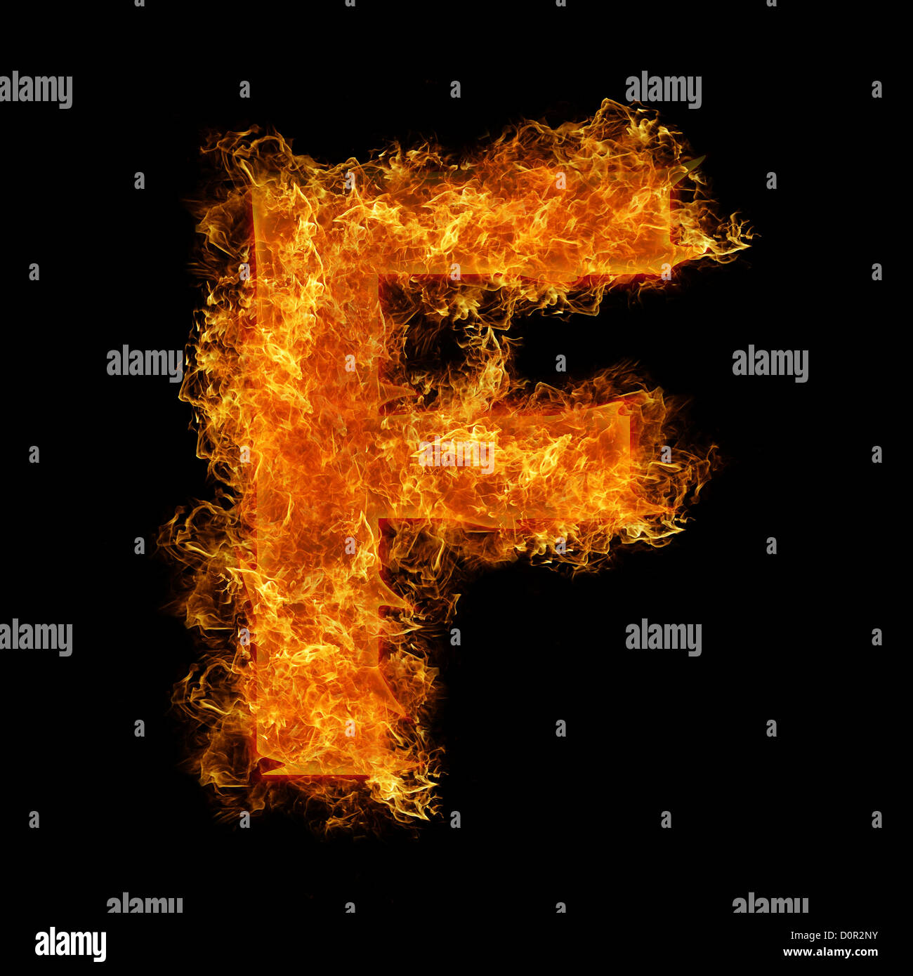 Fire letter F Stock Photo - Alamy