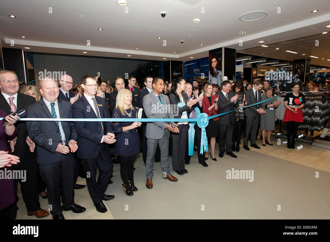 Primark management cutting the ribbon at the opening day of the new ...