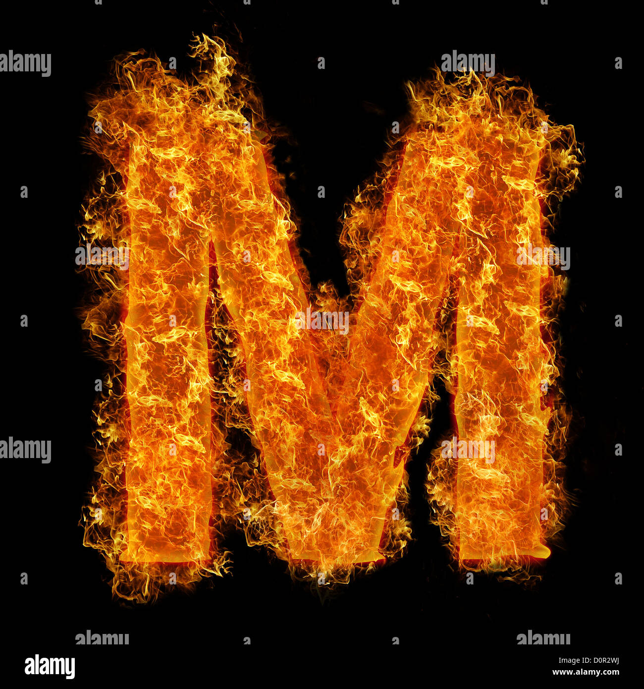 Fire letter M Stock Photo - Alamy