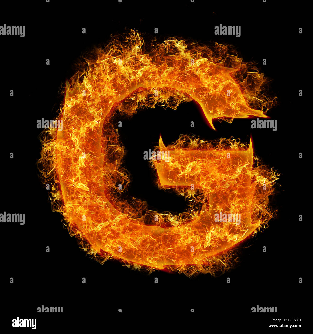 Fire letter G Stock Photo - Alamy