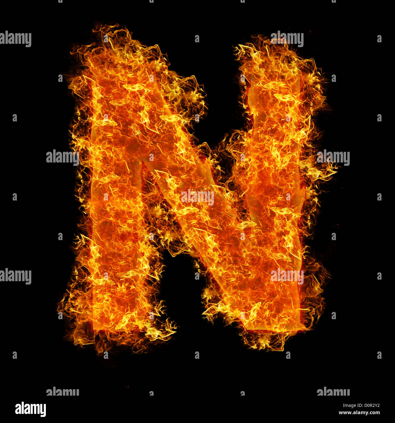 Fire letter N Stock Photo - Alamy