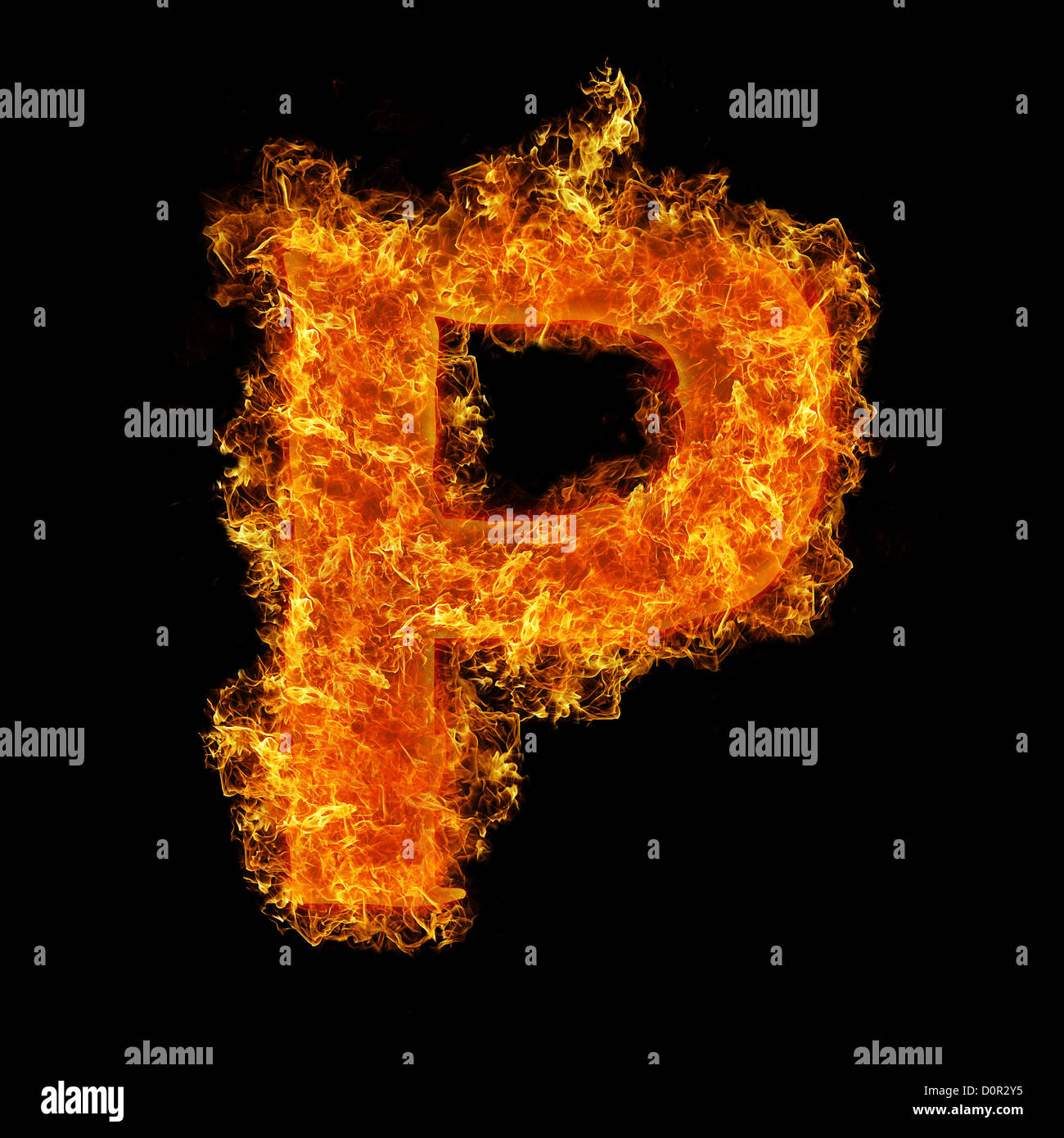 Fire letter P Stock Photo - Alamy