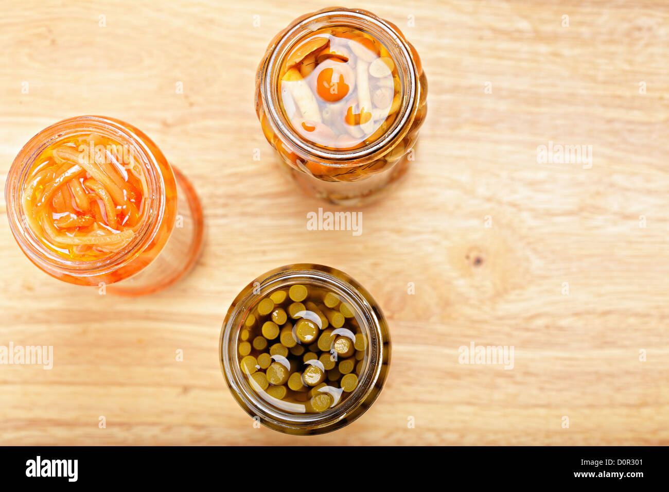 Canned food above view Stock Photo - Alamy